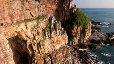 Aerial view of Longdong Bay Geology Park... | Stock Video | Pond5