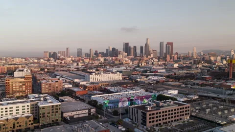 Aerial view of Los Angeles, CA, iconic d... | Stock Video | Pond5
