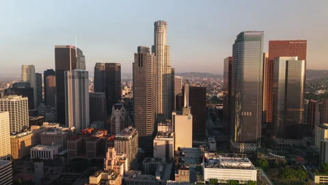 Aerial view of Los Angeles, CA, iconic d... | Stock Video | Pond5