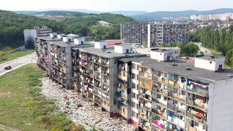 Aerial view of Lunik 9 street in city Ko... | Stock Video | Pond5