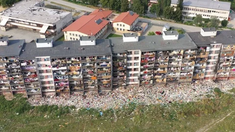 Aerial view of Lunik 9 street in city Ko... | Stock Video | Pond5