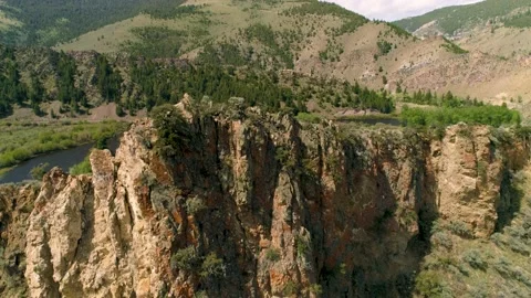 Aerial View Maiden Rock Montana Landscap... | Stock Video | Pond5