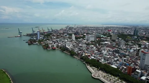 aerial view of Makassar city Sulawesi In... | Stock Video | Pond5