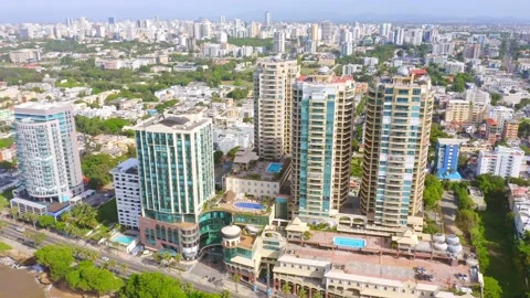 Aerial view of Malecon Center,a complex ... | Stock Video | Pond5