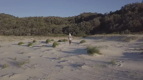Aerial view of a man dramatically walkin... | Stock Video | Pond5