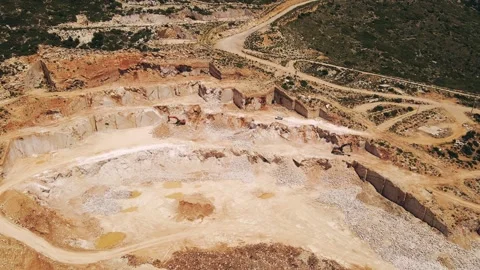 Aerial view of a marble quarry | Stock Video | Pond5