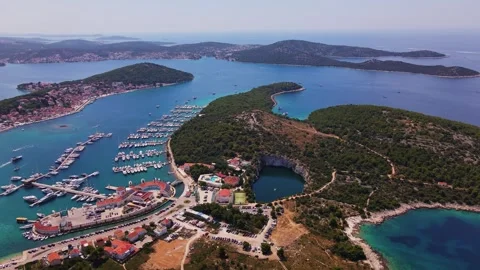 Aerial view of marina Frapa and Dragon E... | Stock Video | Pond5