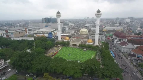 Aerial View of The Masjid Raya Bandung o... | Stock Video | Pond5