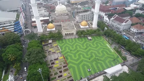 Aerial View of The Masjid Raya Bandung o... | Stock Video | Pond5