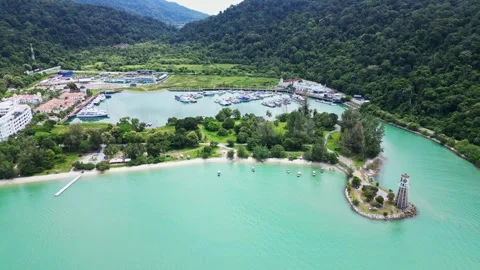 Aerial view of Maya Tower and coastal to... | Stock Video | Pond5