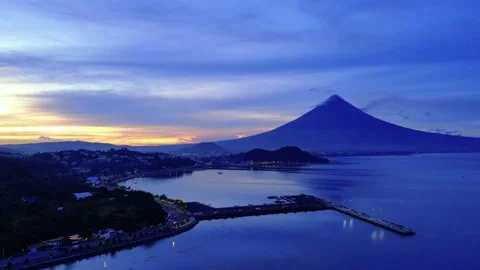 Aerial view of the Mayon Volcano at the ... | Stock Video | Pond5