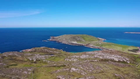 Aerial view of the Melmore head beach in... | Stock Video | Pond5