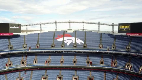 Aerial View of Mile High Stadium in Down... | Stock Video | Pond5