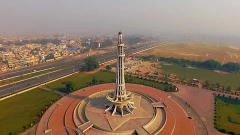 Aerial view of Minar-e-Pakistan, A natio... | Stock Video | Pond5