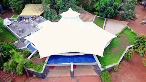 Aerial View of Modern Canopy Structure | Stock Video | Pond5