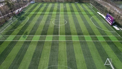 aerial view of modern football field in ... | Stock Video | Pond5