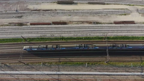 Aerial view. Modern high speed train. | Stock Video | Pond5
