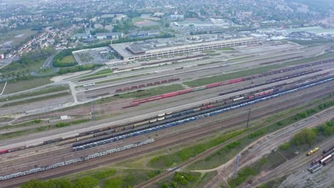 Aerial view. Modern high speed train. Ra... | Stock Video | Pond5