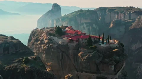 Aerial view of monastery Trinity and bre... | Stock Video | Pond5