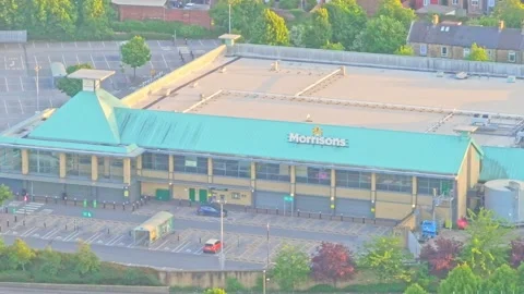 Aerial View of Morrisons Supermarket wit... | Stock Video | Pond5