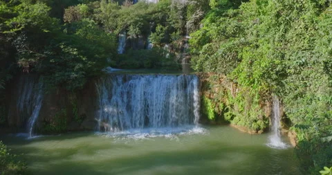 Aerial View The most beautiful waterfall... | Stock Video | Pond5