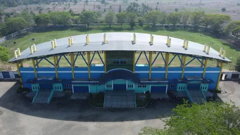 Aerial view of the Murakata Barabai spor... | Stock Video | Pond5