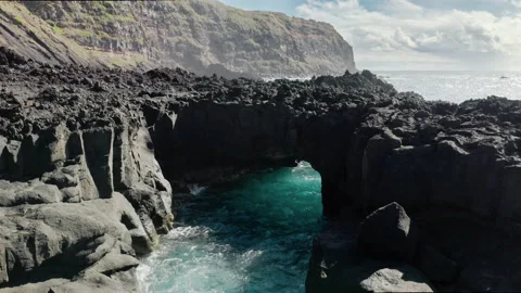 Aerial view of natural cave within natur... | Stock Video | Pond5
