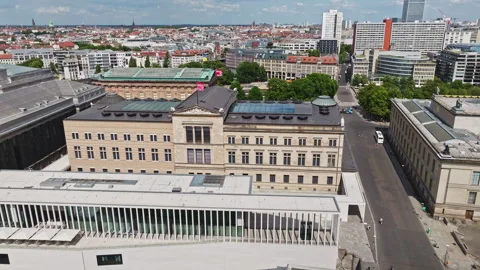 Aerial view of Neues Museum in the histo... | Stock Video | Pond5