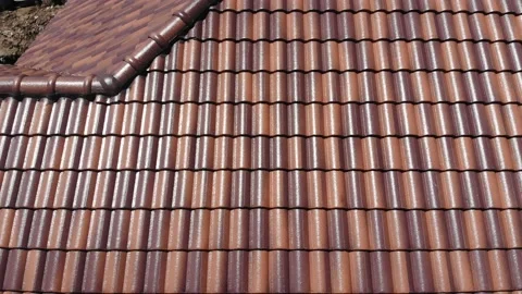 Aerial view new house cement roof buildi... | Stock Video | Pond5