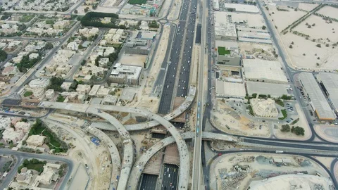 Aerial view new road intersection Metro ... | Stock Video | Pond5