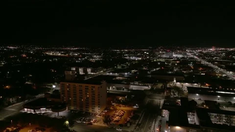 Aerial view of the night life in Reno ci... | Stock Video | Pond5