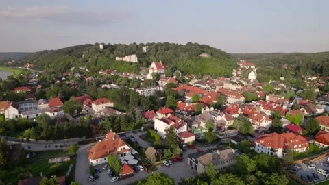 Aerial view of the old european town nea... | Stock Video | Pond5