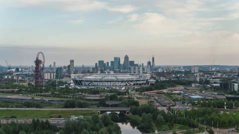 Aerial View of Olympic Stadium, West Ham... | Stock Video | Pond5