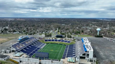 Aerial View Of Open-Air Stadium Off The ... | Stock Video | Pond5