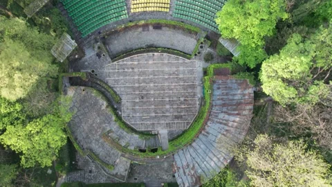 Aerial view of open air summer amphithea... | Stock Video | Pond5
