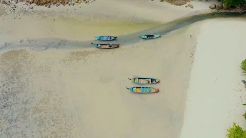 Aerial view or top view of long-tailed b... | Stock Video | Pond5