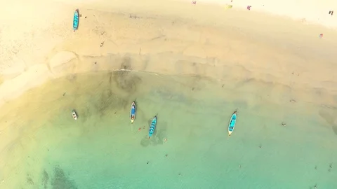 Aerial view or top view of long-tailed b... | Stock Video | Pond5