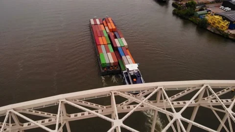 Aerial View Over Bridge Over The Noord O... | Stock Video | Pond5
