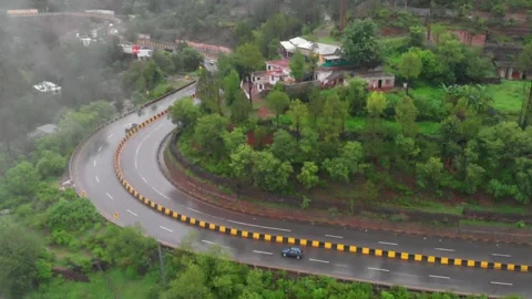 Aerial View Over Curve Of Four Lane E75 ... | Stock Video | Pond5