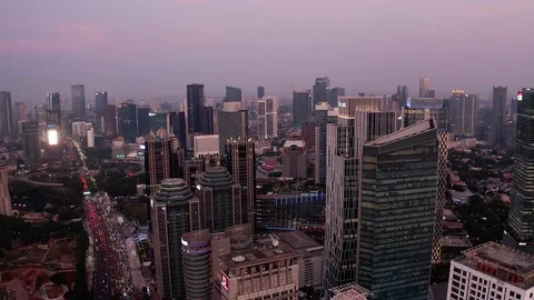 Aerial view over the Jakarta SCBD commer... | Stock Video | Pond5
