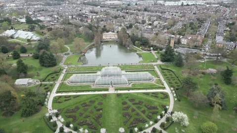 Aerial view of The Palm House, Kew Garde... | Stock Video | Pond5