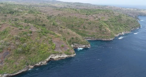 Aerial view of Pandan Beach of Nusa Peni... | Stock Video | Pond5