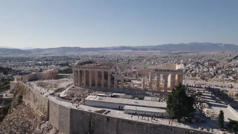 Aerial view of Parthenon on the Athenian... | Stock Video | Pond5