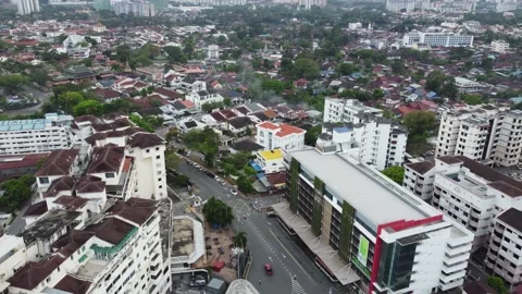 Aerial view Penang Hill car park at Jala... | Stock Video | Pond5