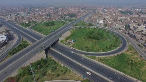 Aerial view of people commuting on the b... | Stock Video | Pond5