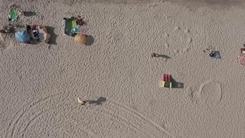 Aerial View Of People Relaxing, Sunbathi... | Stock Video | Pond5