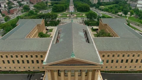 Aerial view of Philadelphia Art Museum o... | Stock Video | Pond5