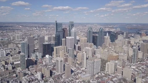 Aerial view of Philadelphia skyline | Stock Video | Pond5