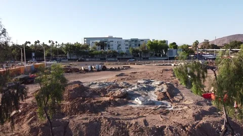 Aerial View Of Phoenix Light Rail Constr... | Stock Video | Pond5