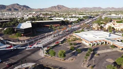 Aerial View Of Phoenix Light Rail Constr... | Stock Video | Pond5